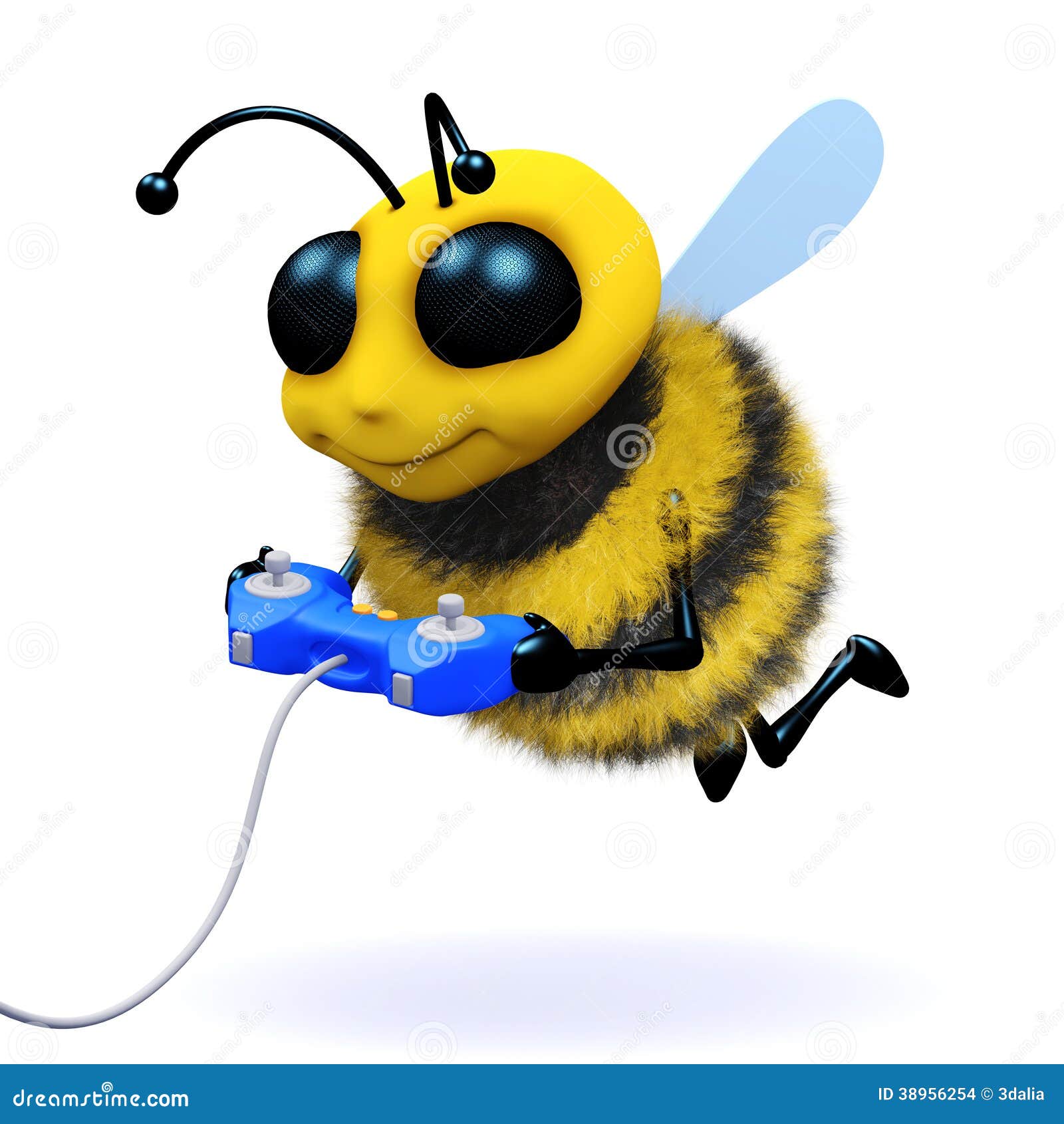 3d Bee gamer stock vector. Illustration of character - 38956254