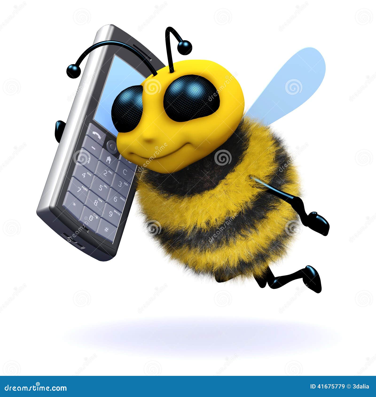 3d Bee mobile stock illustration. Illustration of insect - 41675779