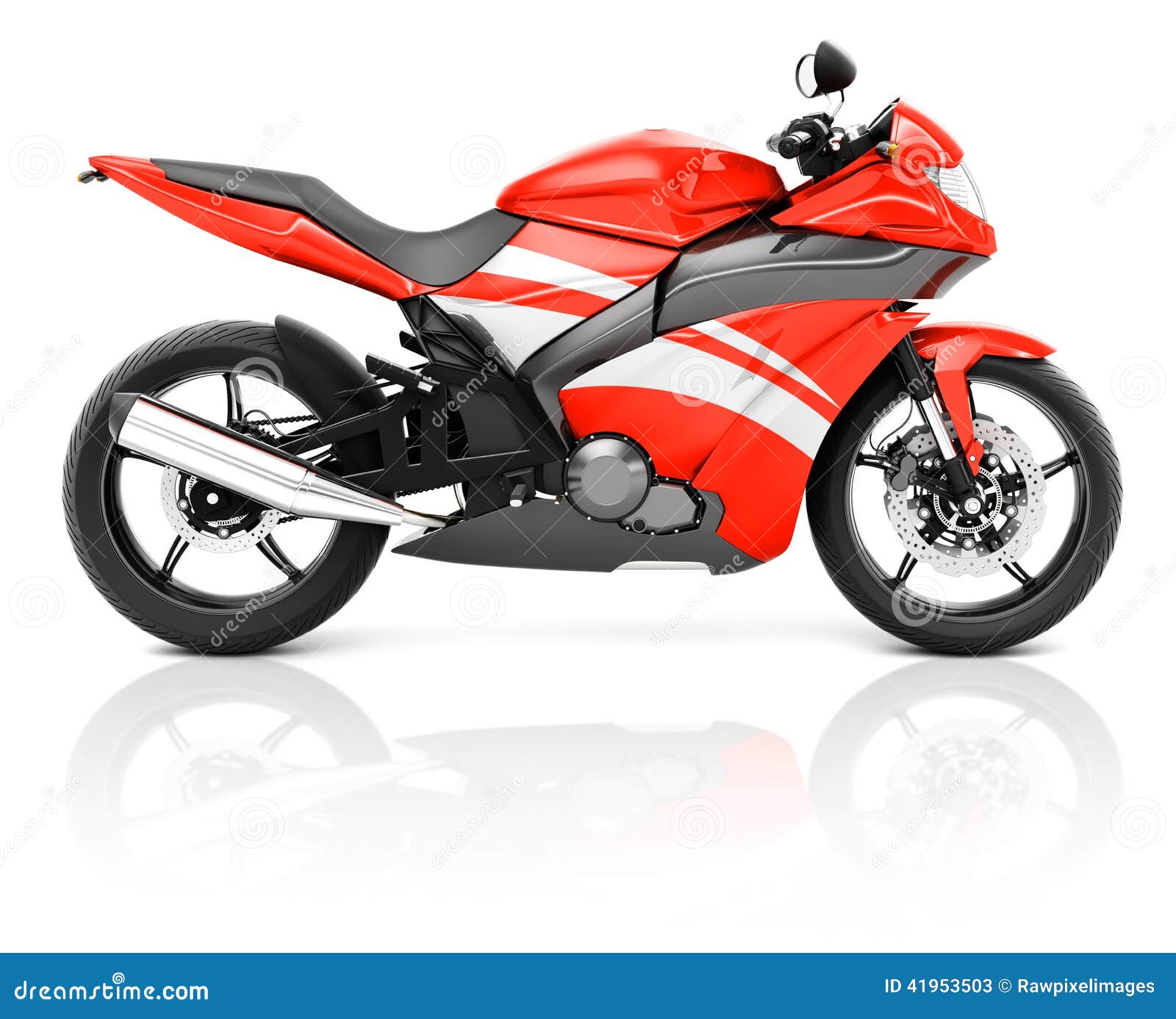 3D Beeld Van Een Rode Moderne Motor Stock Illustratie - Illustration of ...