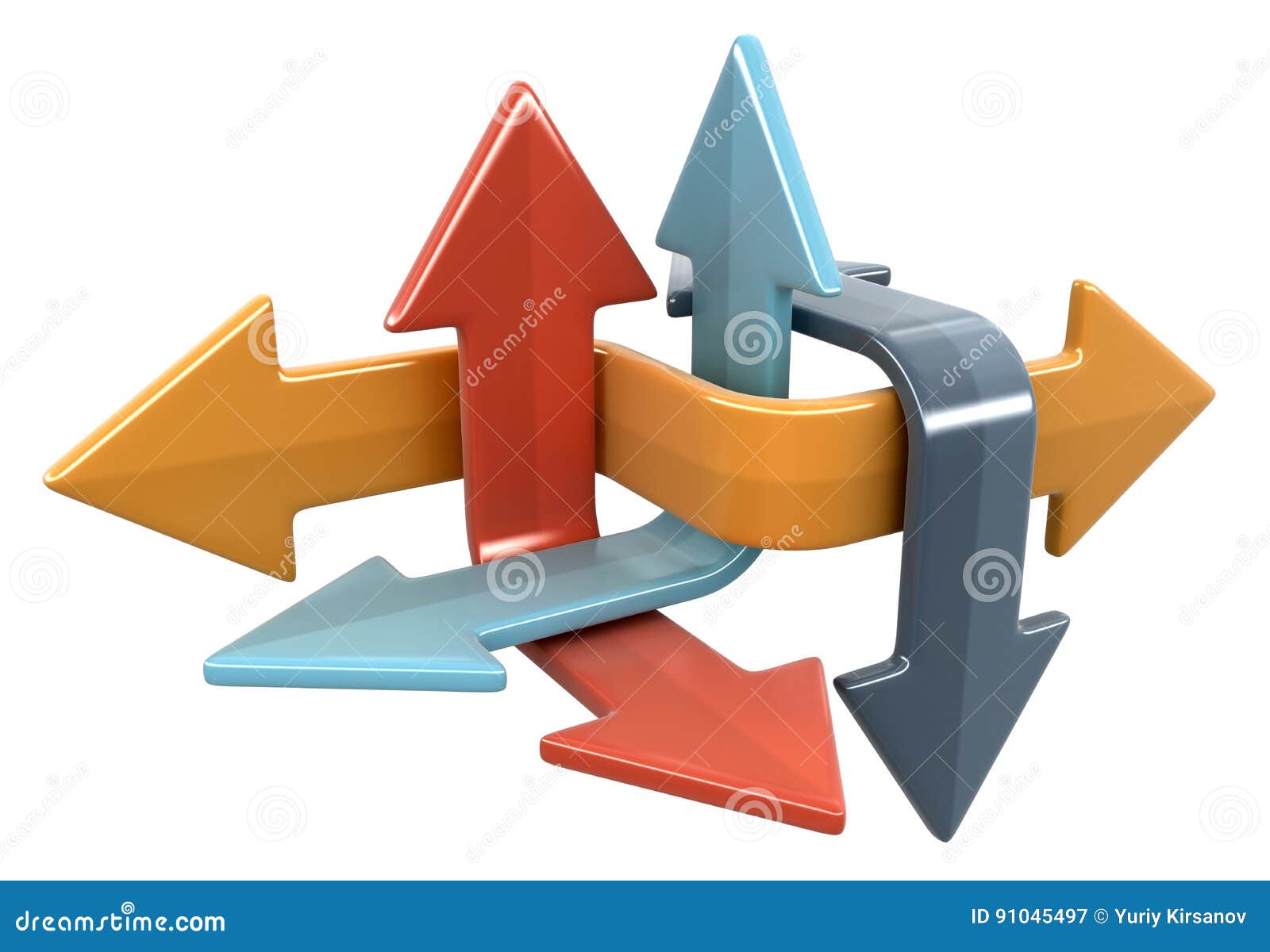 3d Beeld Van Pijlen in Verschillende Richtingen Stock Illustratie ...