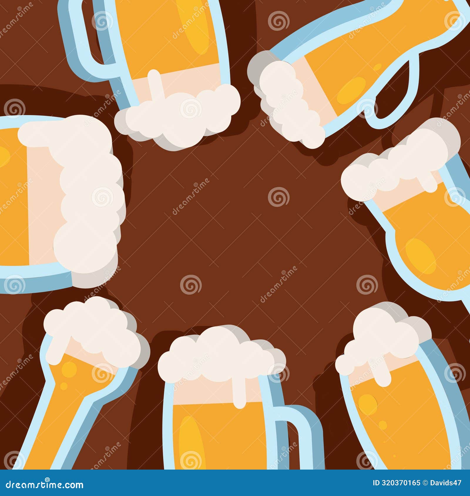 3D Beer Glass Icons Pattern Background Vector Stock Vector ...