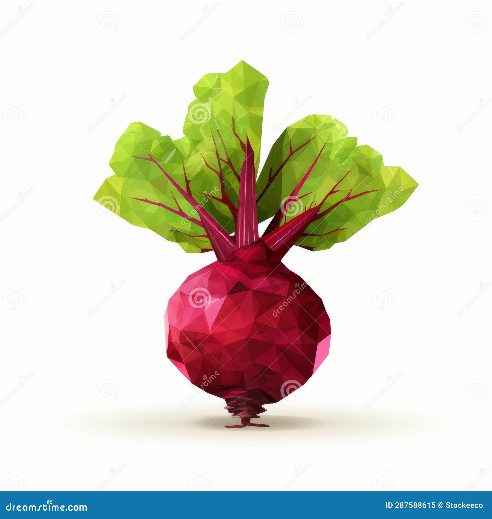 Low Poly Beet Vector Illustration With Realistic Lighting ...
