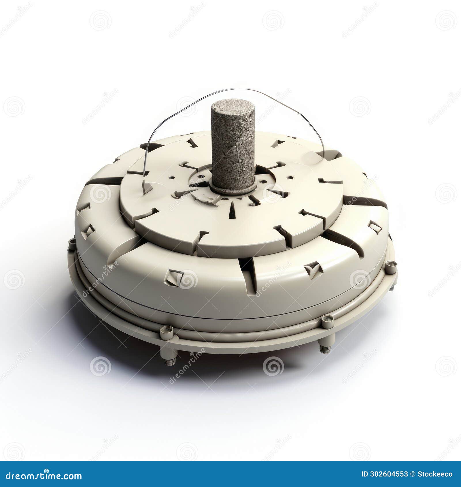 3d Beige Motor Wheel Rotating on White Surface in Primitive Style Stock ...