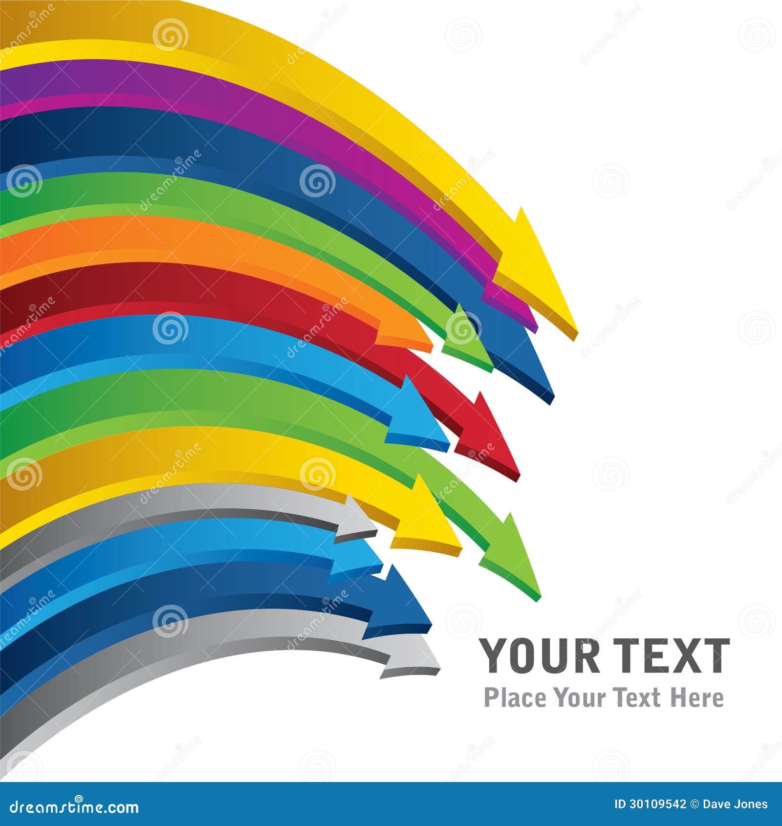 3D Chart Arrows Border Isolated On White Backgroun Cartoon Vector ...