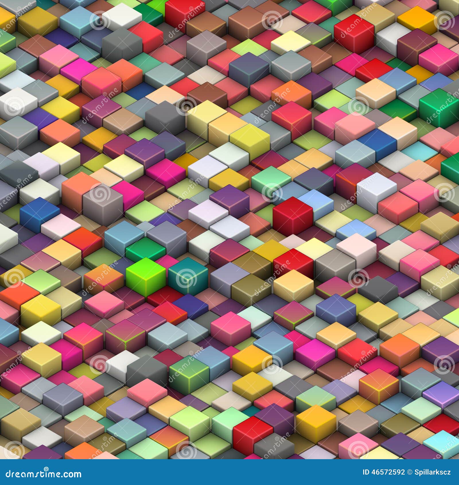 3d Beveled Cubes in Multiple Bright Colors Stock Illustration ...