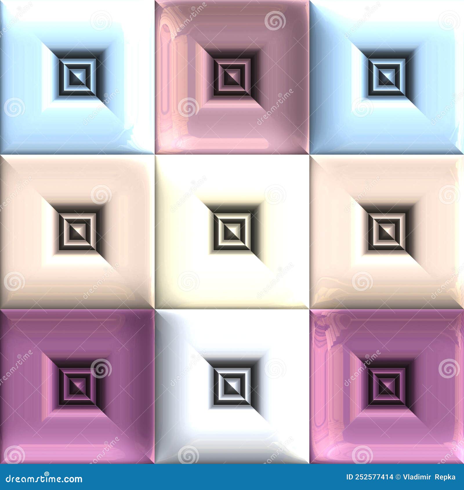3D Beveled Generative Glossy Pattern Tile Royalty-Free Stock Photo ...