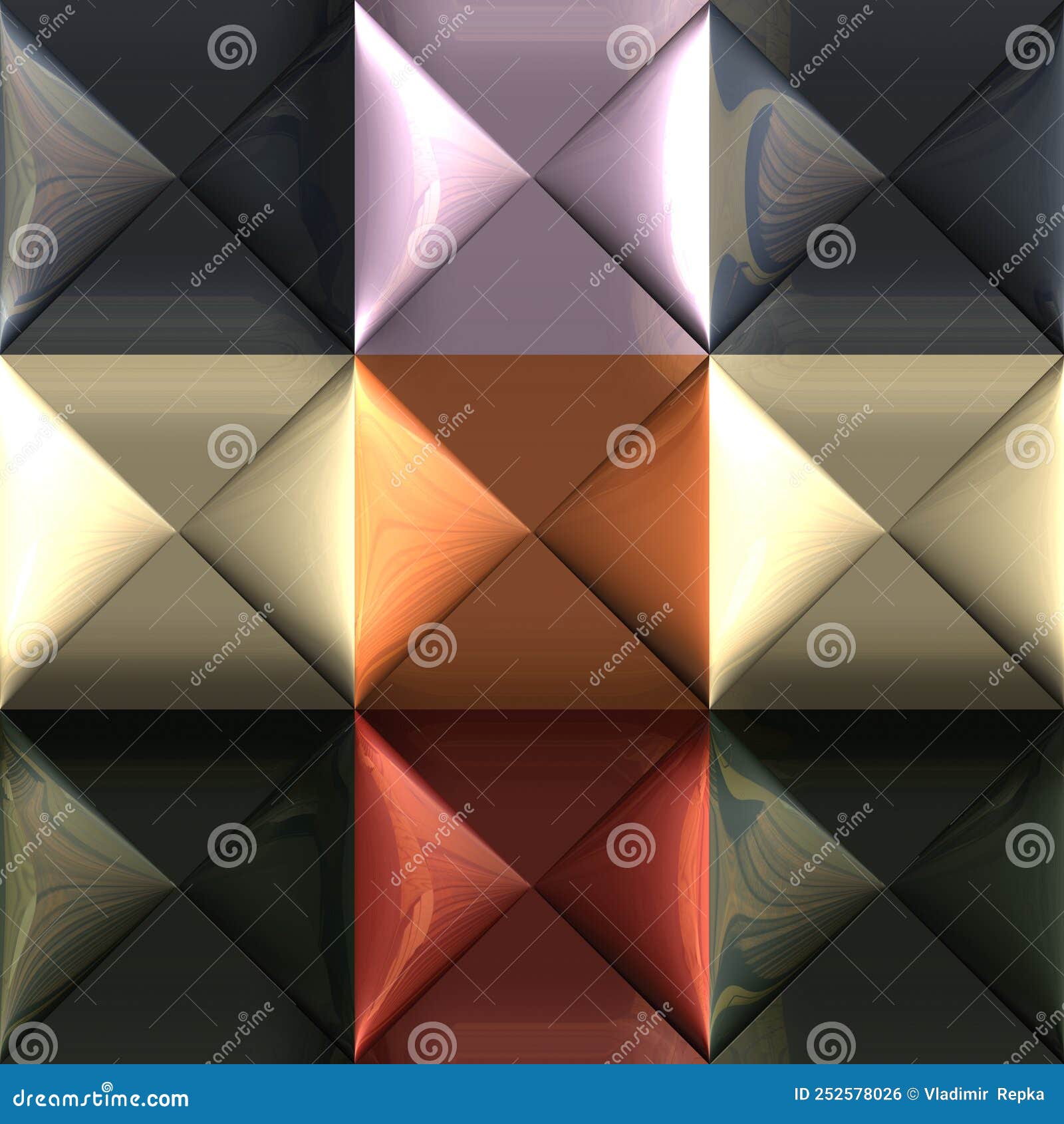 3D Beveled Generative Glossy Pattern Tile Stock Illustration ...
