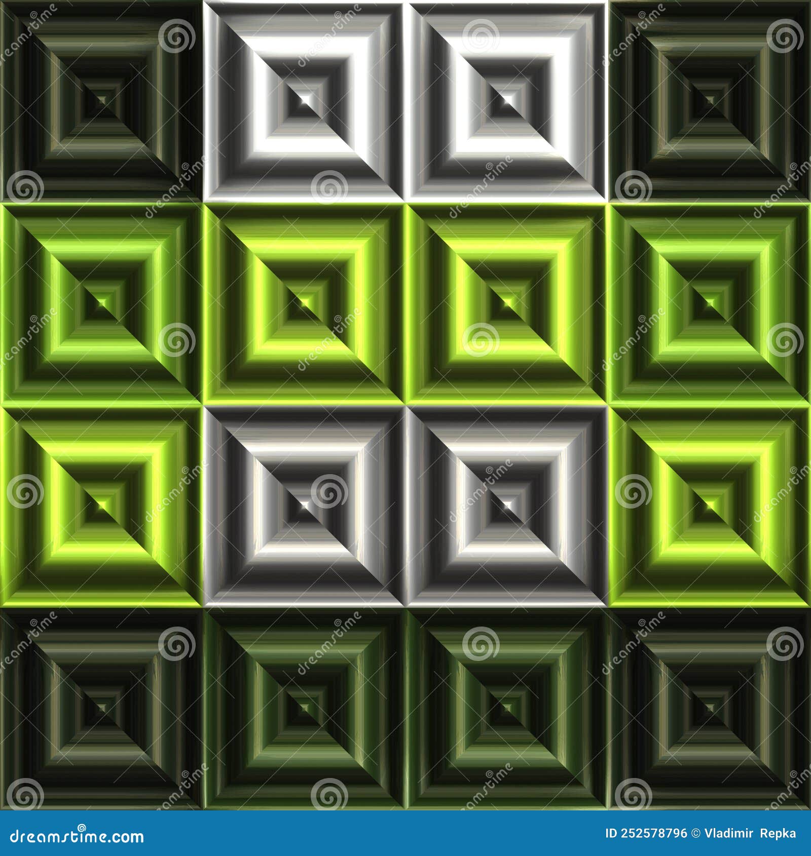 3D Beveled Generative Glossy Pattern Tile Stock Illustration ...