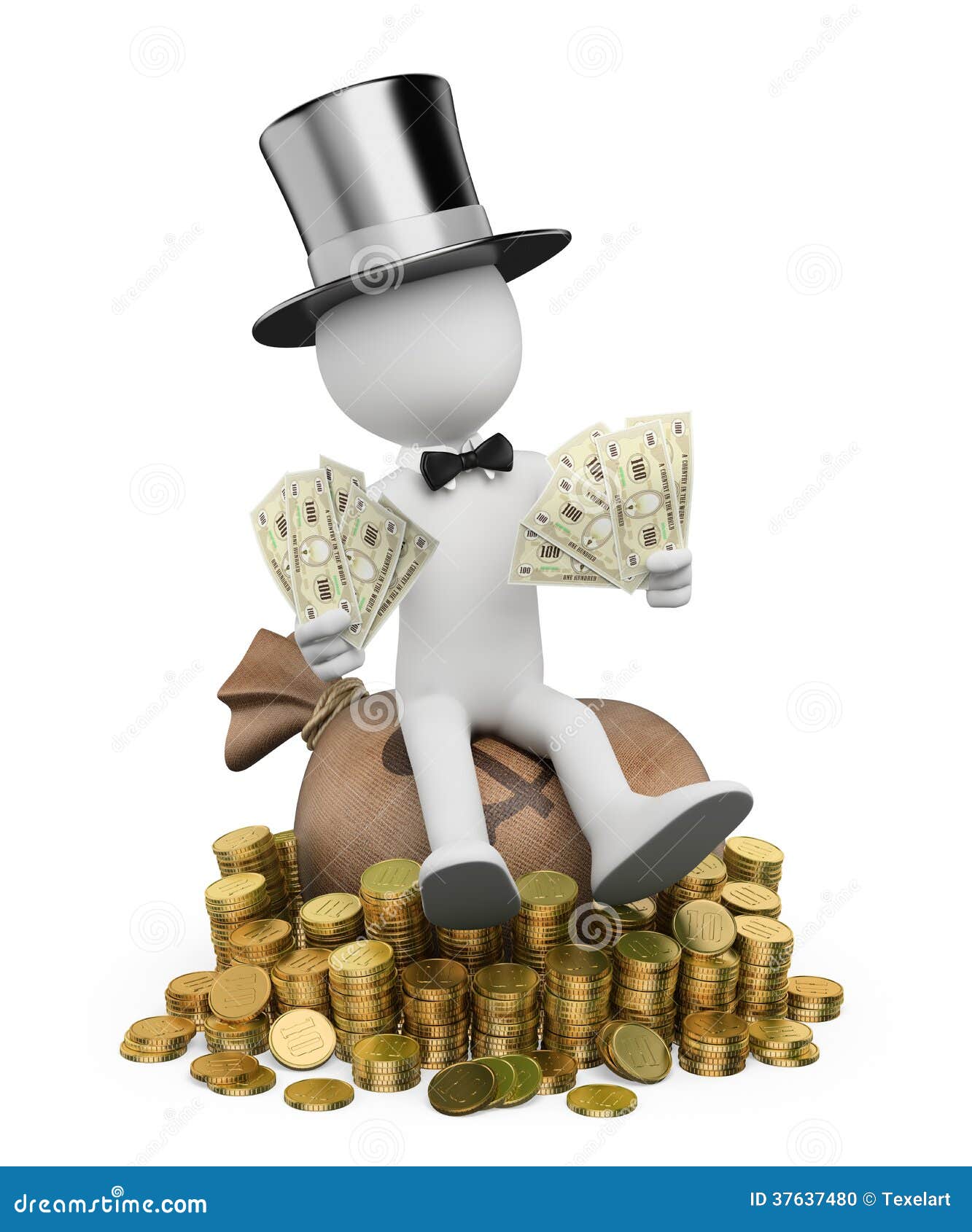 3D Biali Ludzie. Bogaty Człowiek Zdjęcie Stock - Obraz: 37637480