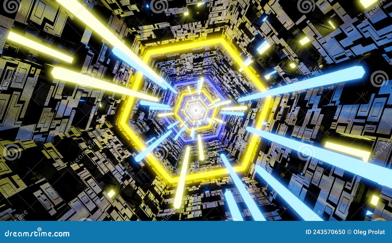 3D Big Data Digital Background Square with Futuristic Matrix. 3D ...