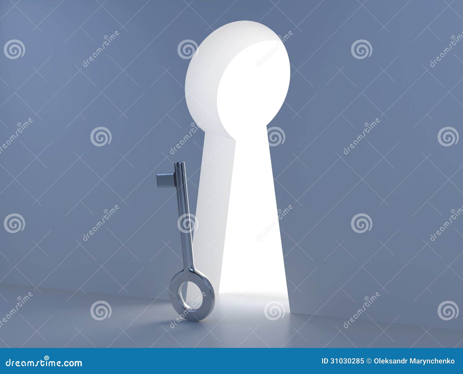 3d Big Keyhole Frame with Small Key Stock Illustration - Illustration ...