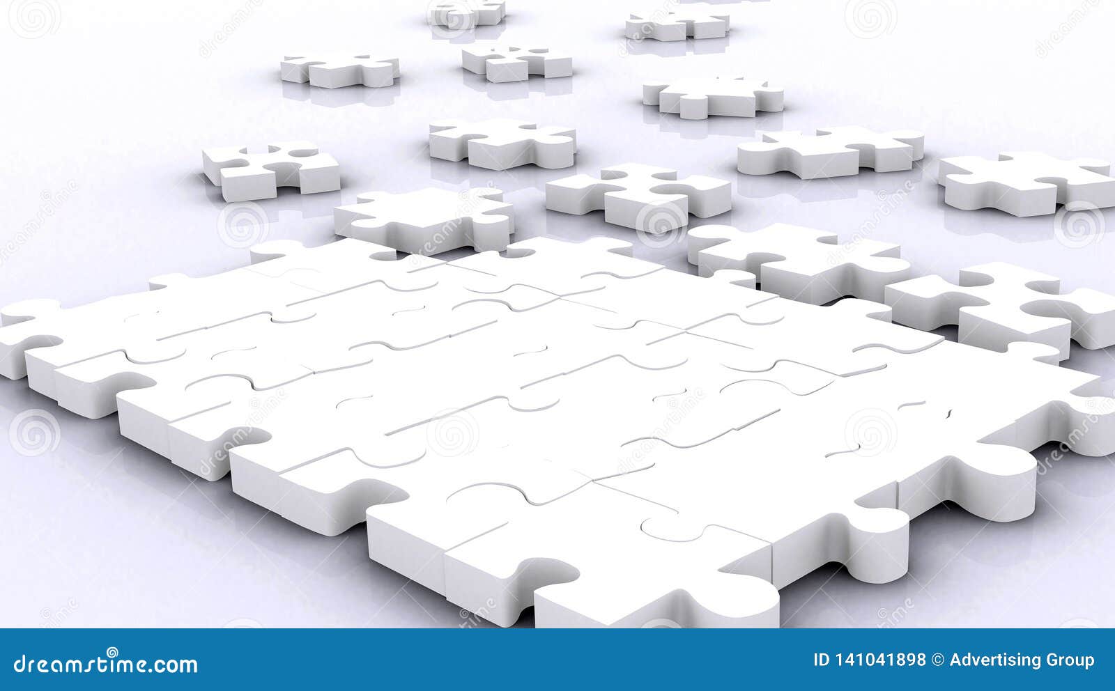 3D big puzzle stock illustration. Illustration of challenge - 141041898