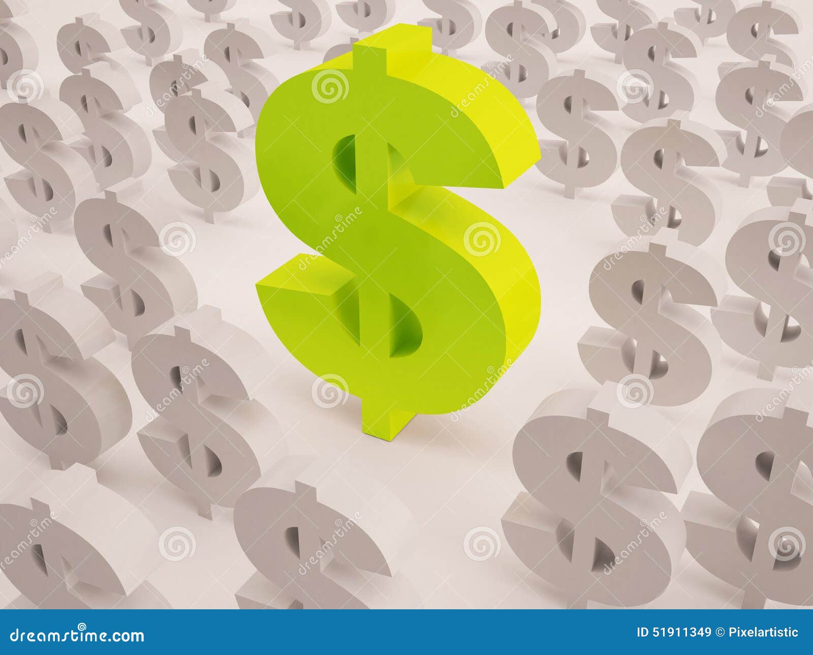 3d Big and Small Dollar Text Sign Stock Illustration - Illustration of ...