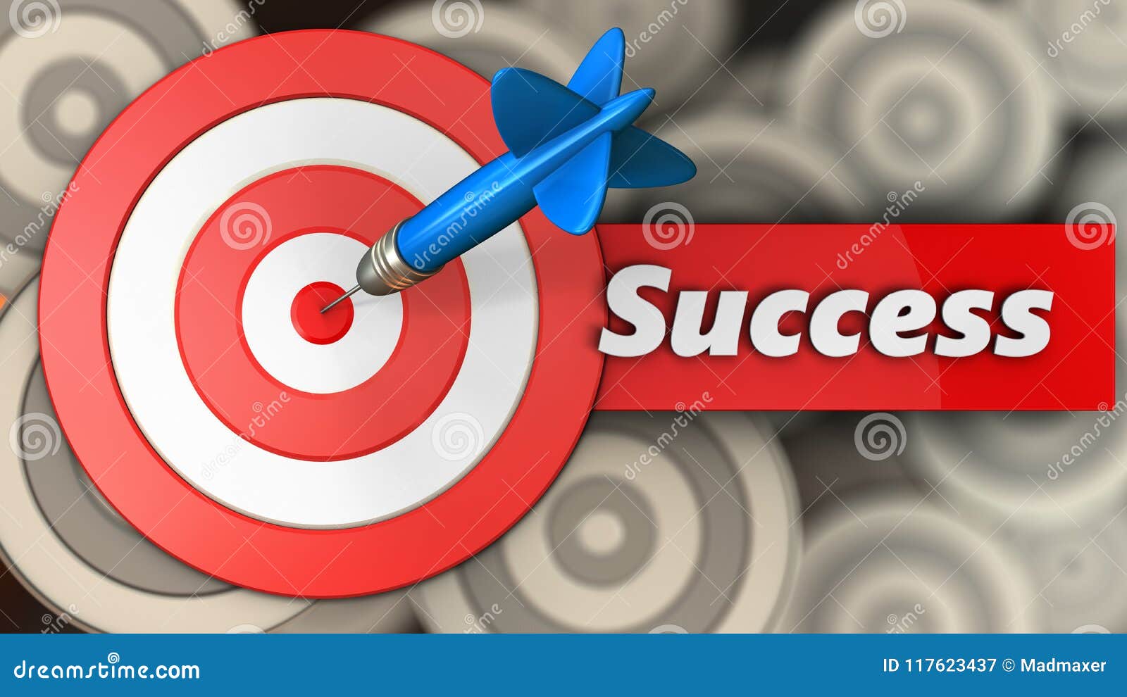 3d big taget with success stock illustration. Illustration of dart ...