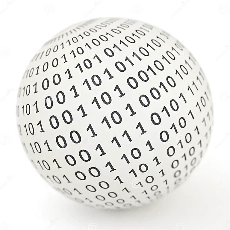 3D Binary Code Isolated on White Background Stock Illustration ...