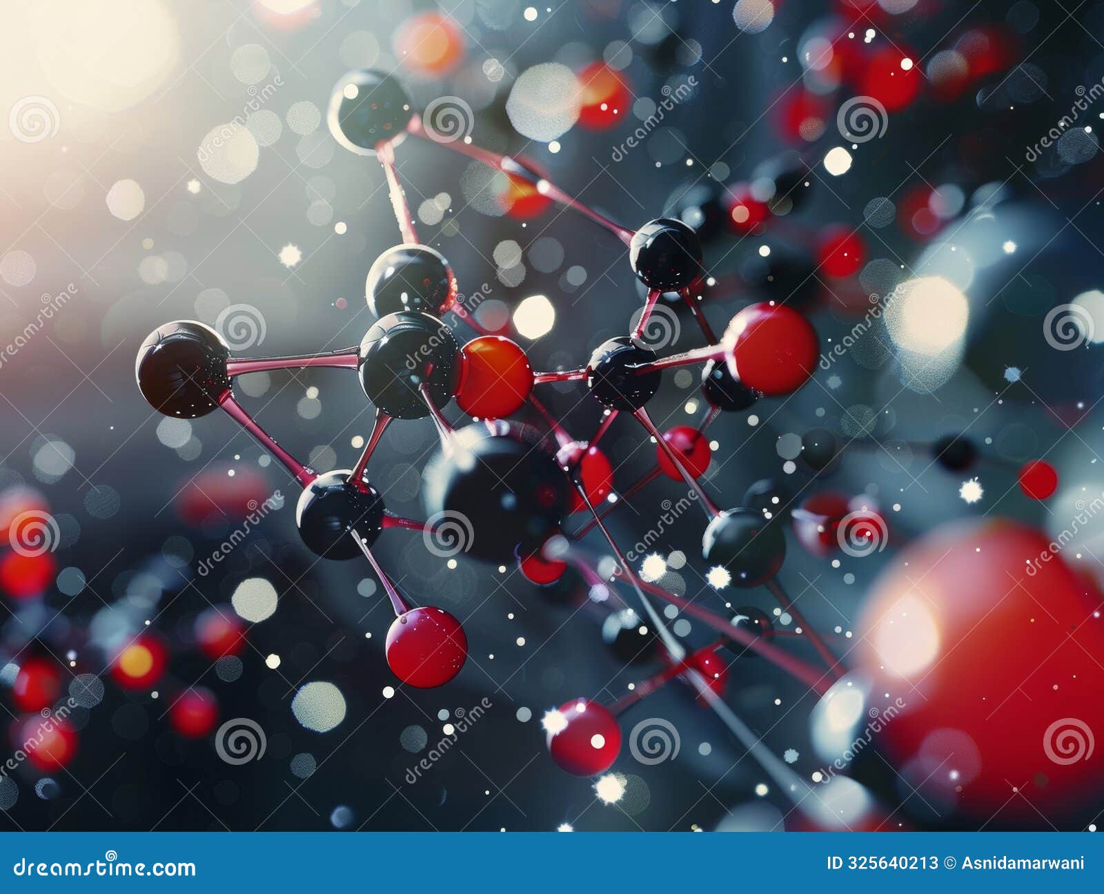 3D Biochemical Molecular Structure - Ai. Stock Illustration ...