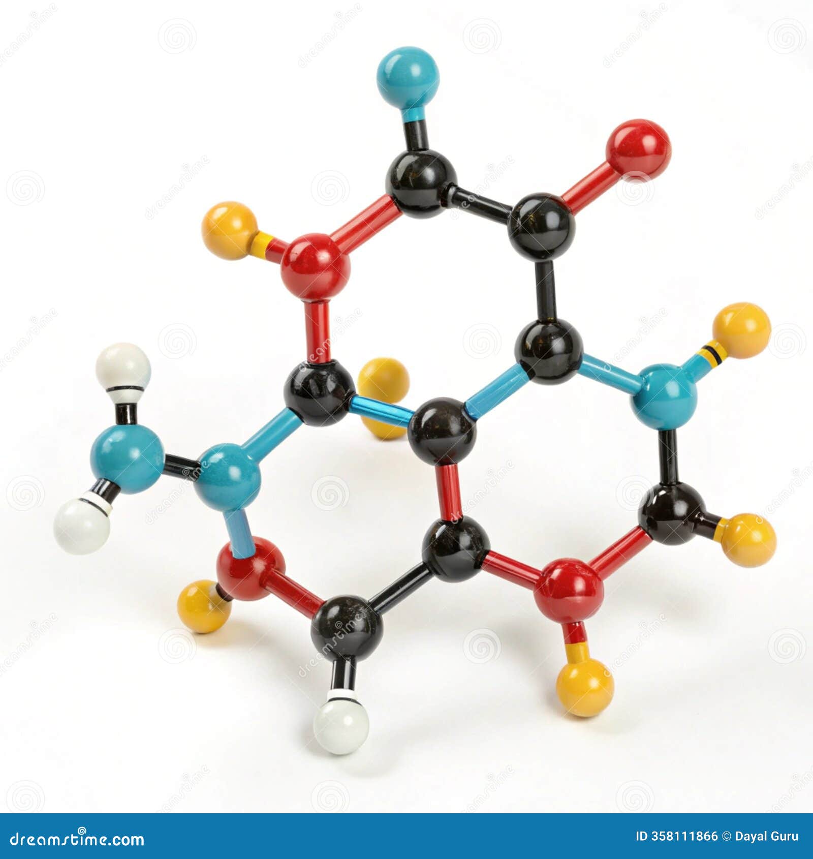 3D Biochemistry Molecular Structure on White Background Stock ...