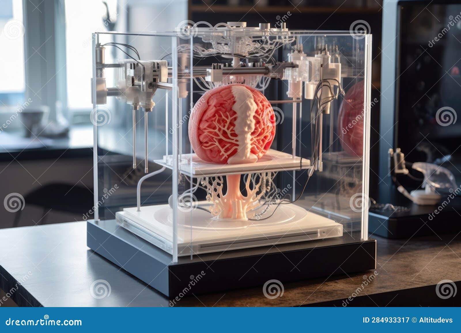 Bioprinter Creating Organ Model Detailed Material Feeding, Carriage ...
