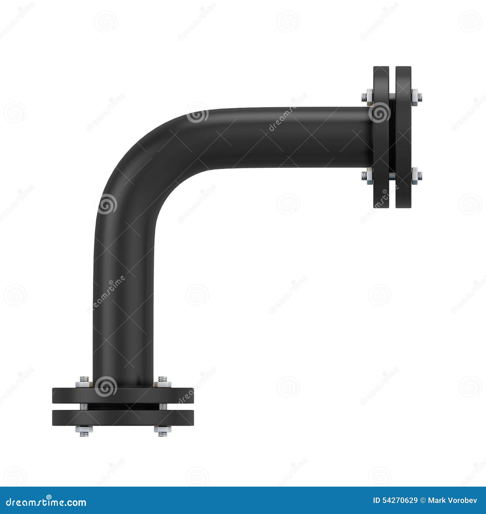 3d black angle pipe stock illustration. Illustration of iron - 54270629