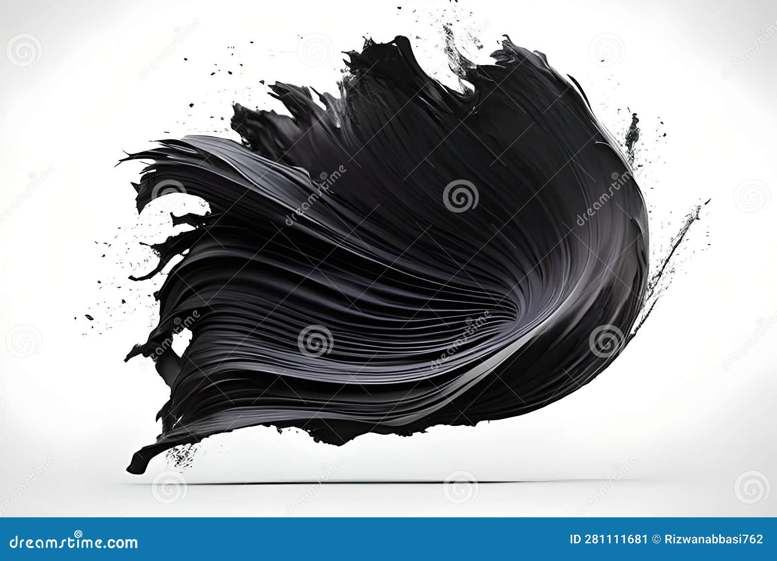 3D Black Brush Stroke Banner Background Stock Illustration ...