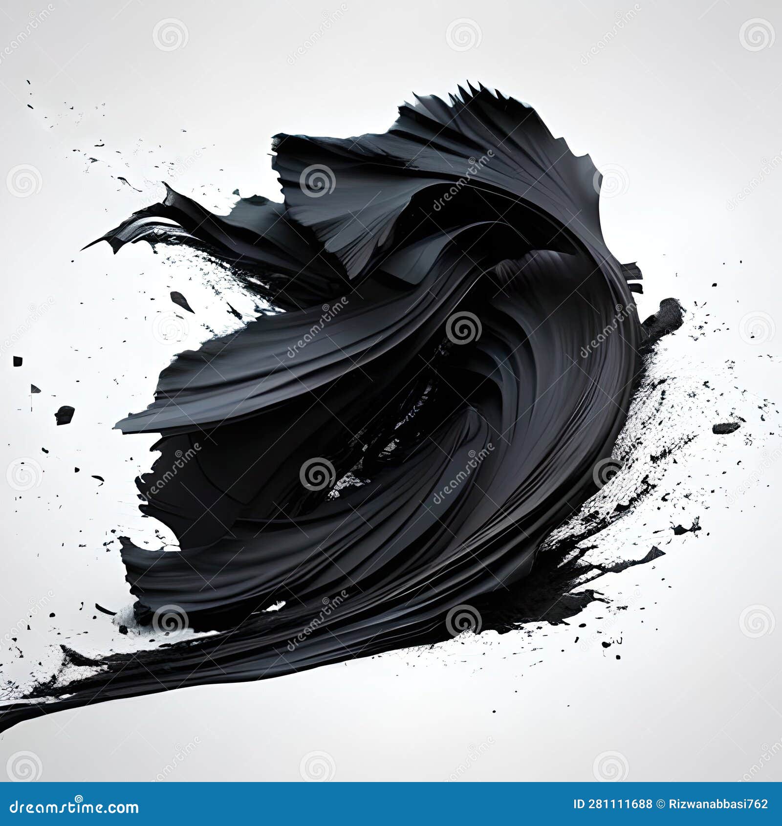 3D Black Brush Stroke Banner Background Stock Illustration ...