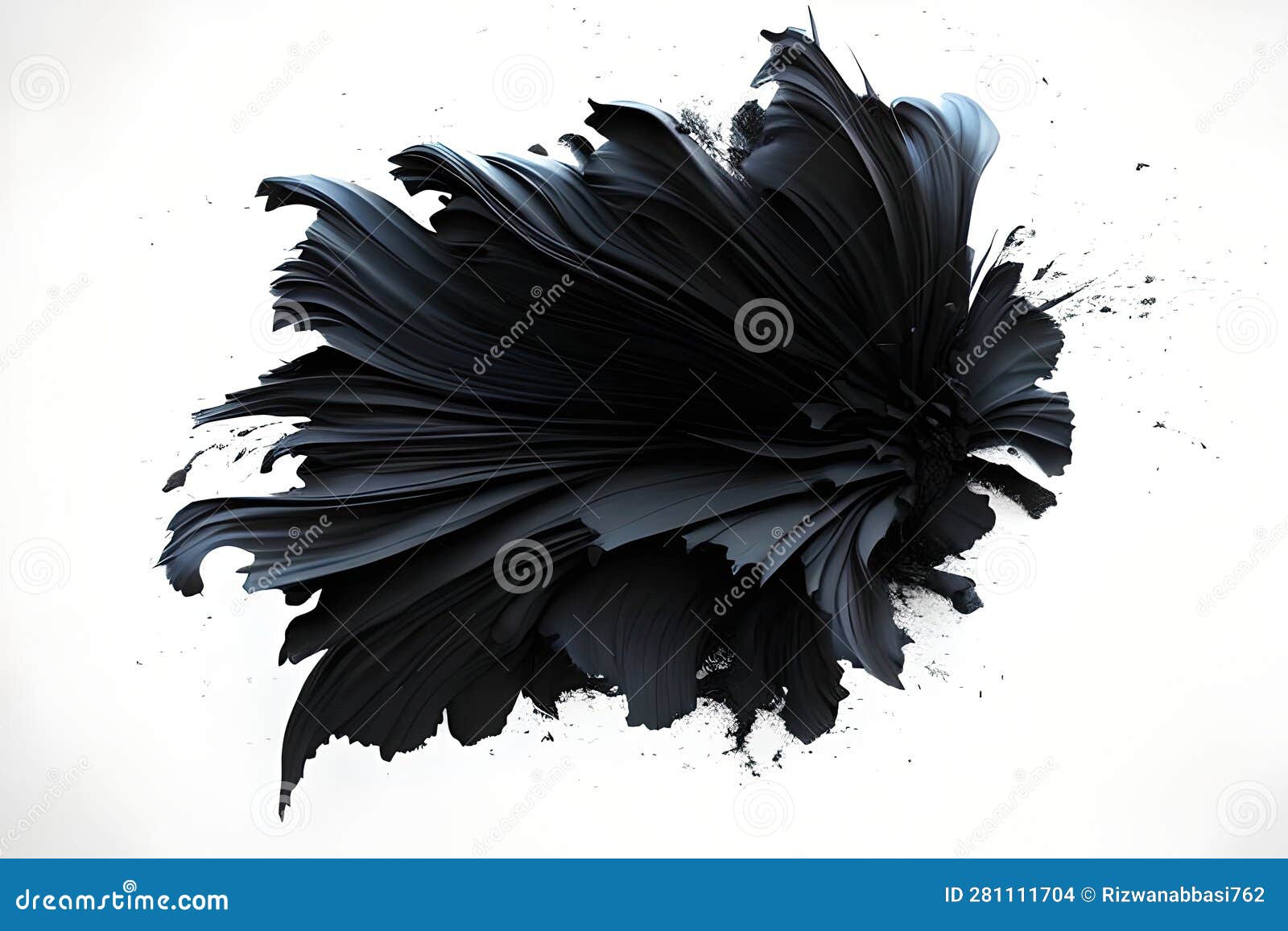 3D Black Brush Stroke Banner Background Stock Illustration ...