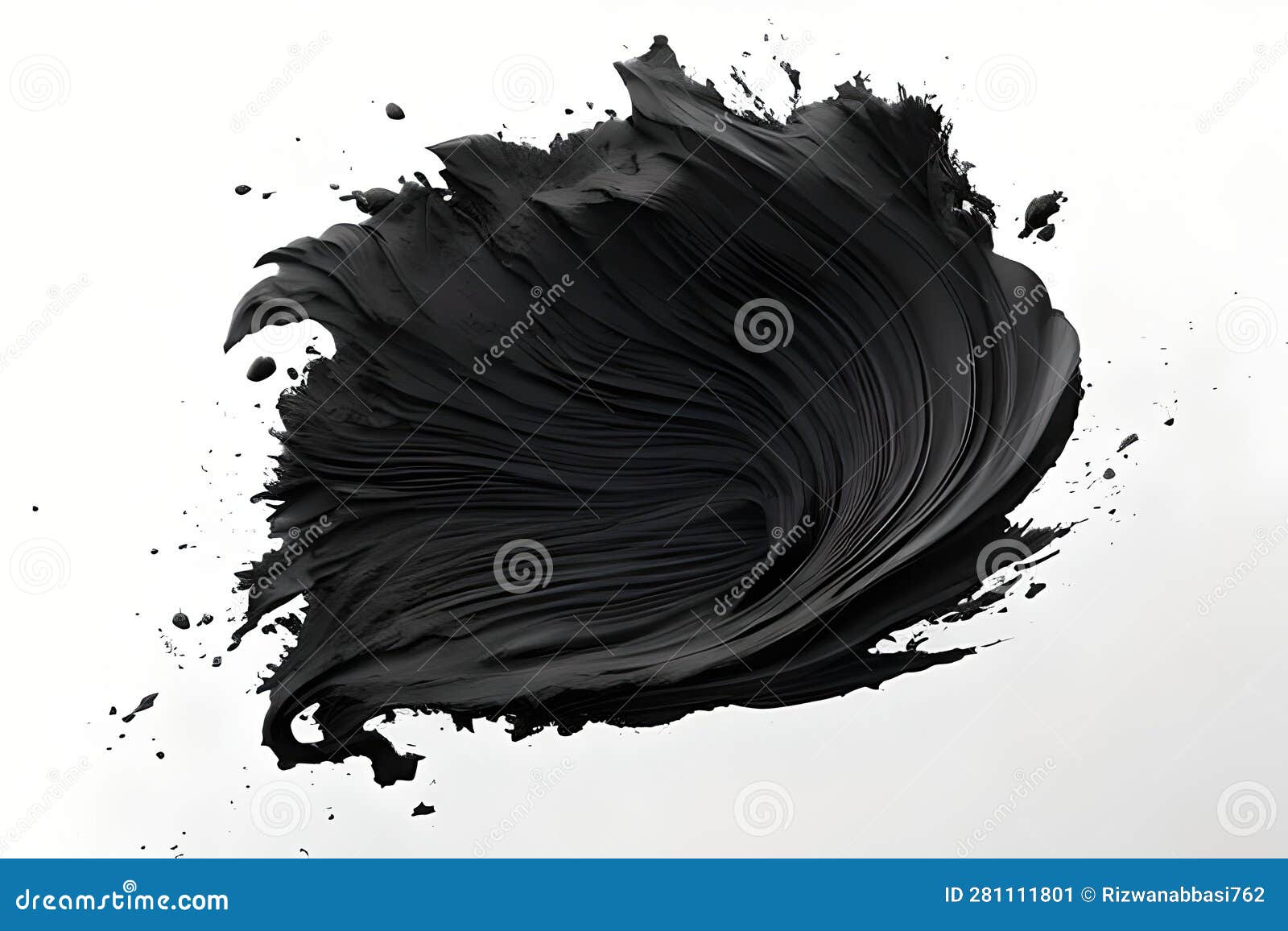 3D Black Brush Stroke Banner Background Stock Illustration ...