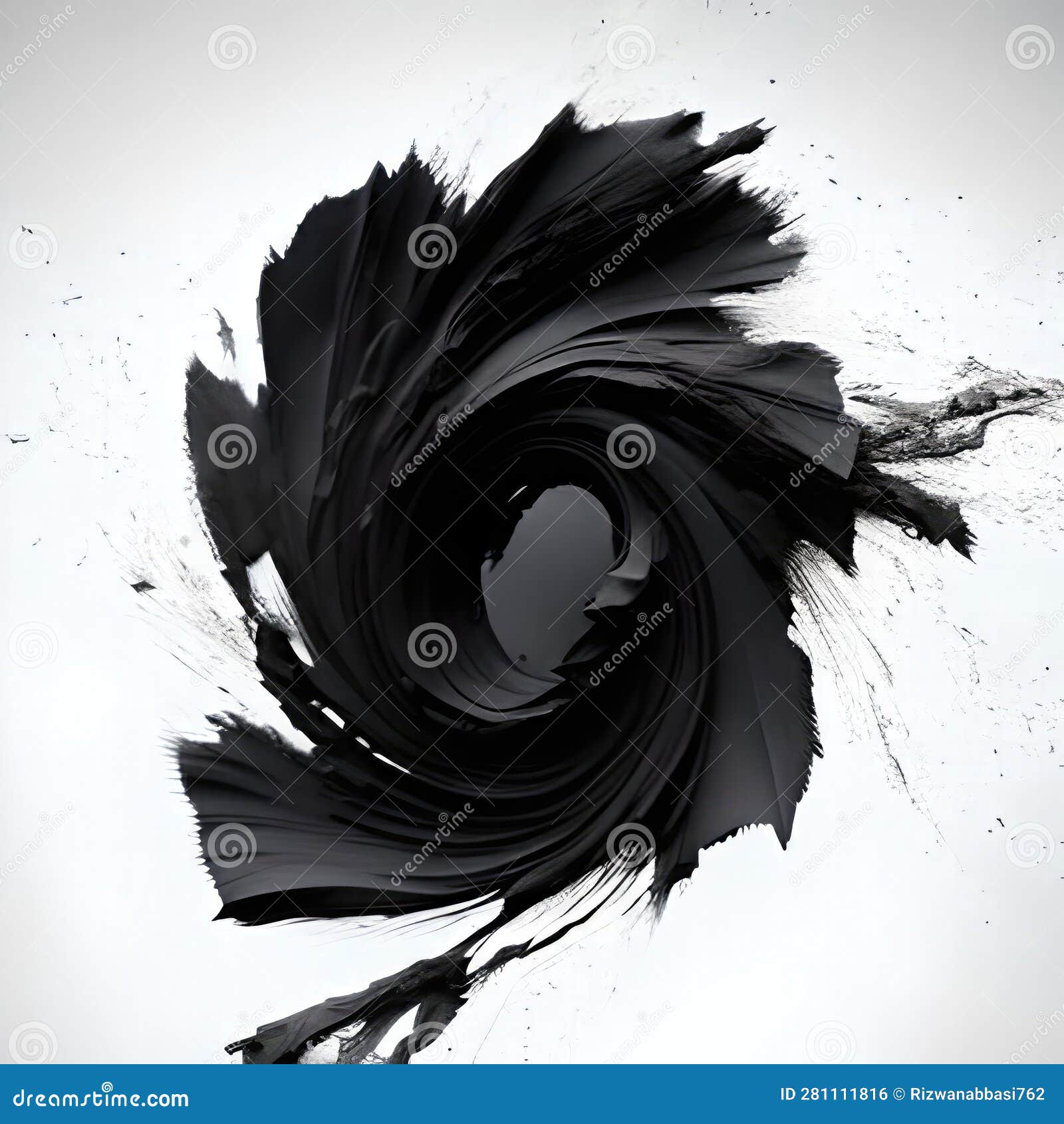 3D Black Brush Stroke Banner Background Stock Illustration ...