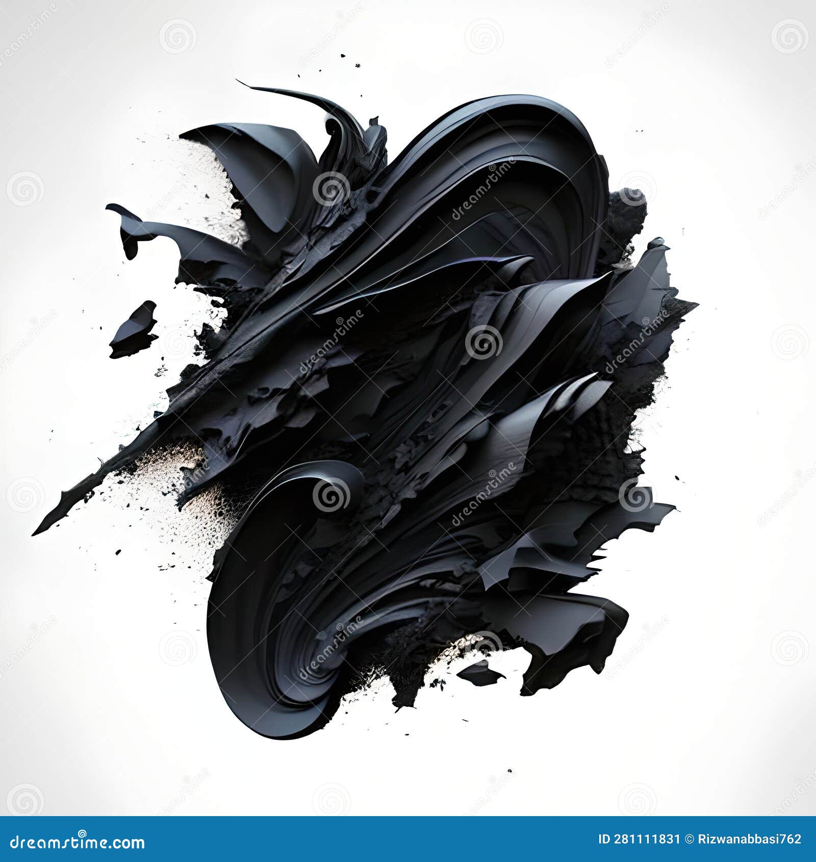 3D Black Brush Stroke Banner Background Stock Illustration ...