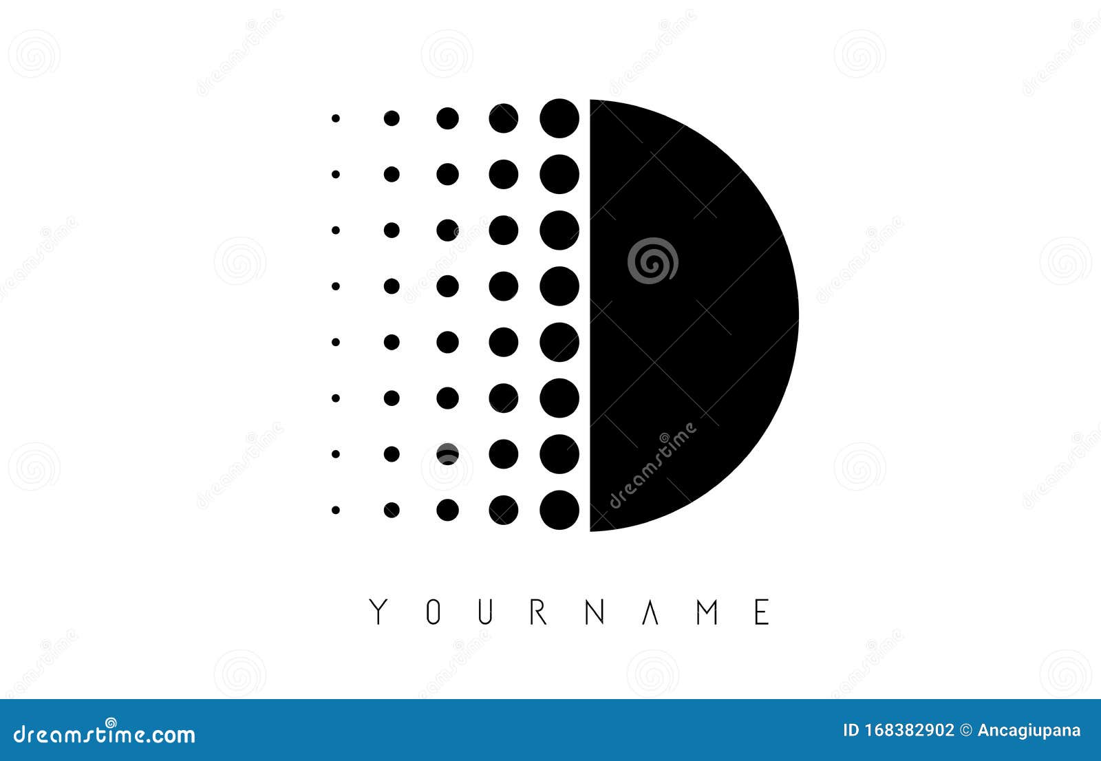 D Black Dotted Letter Logo stock vector. Illustration of black - 168382902