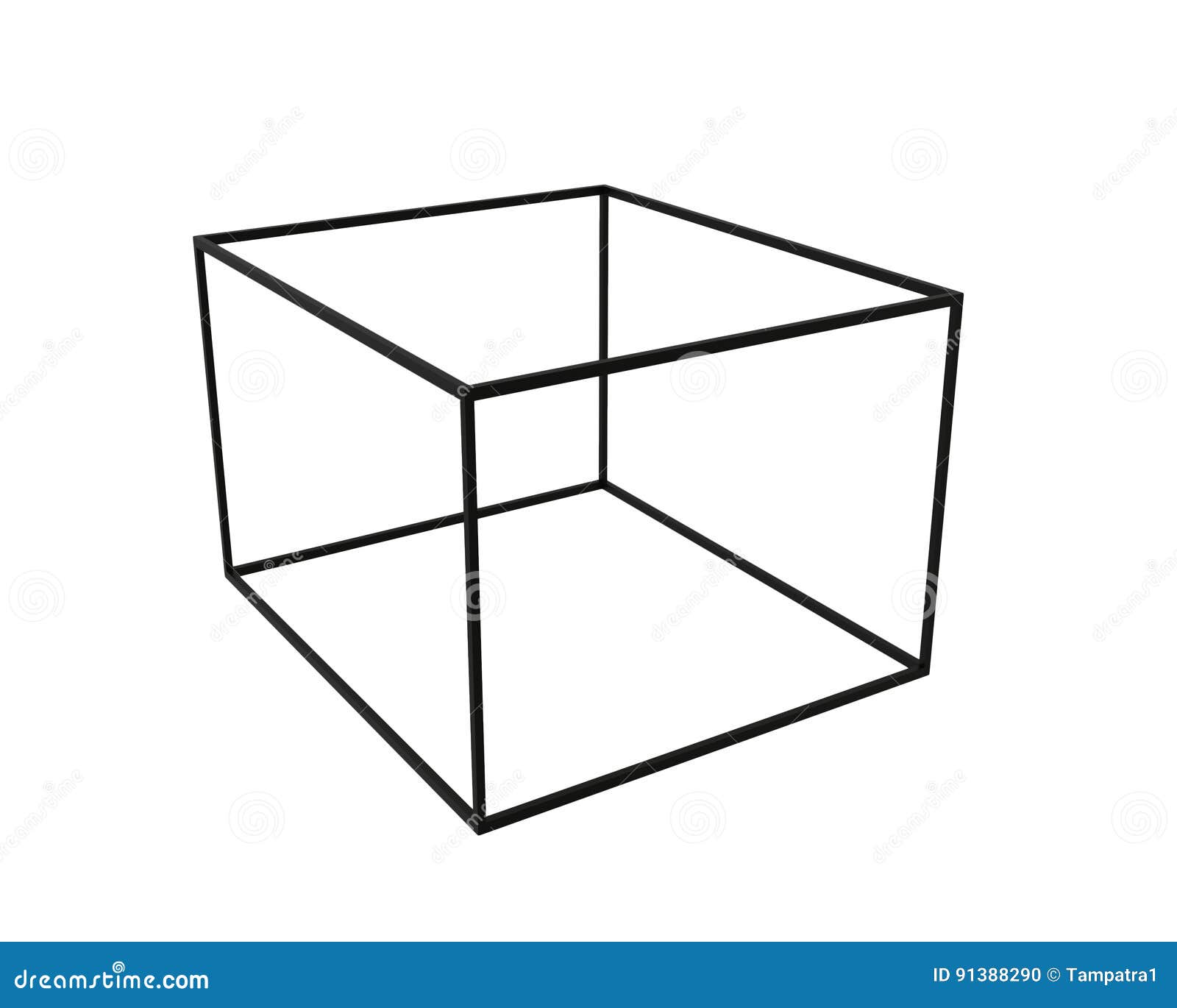 3D Black Empty Box Frame Isolated on White Background, Clipping Stock ...