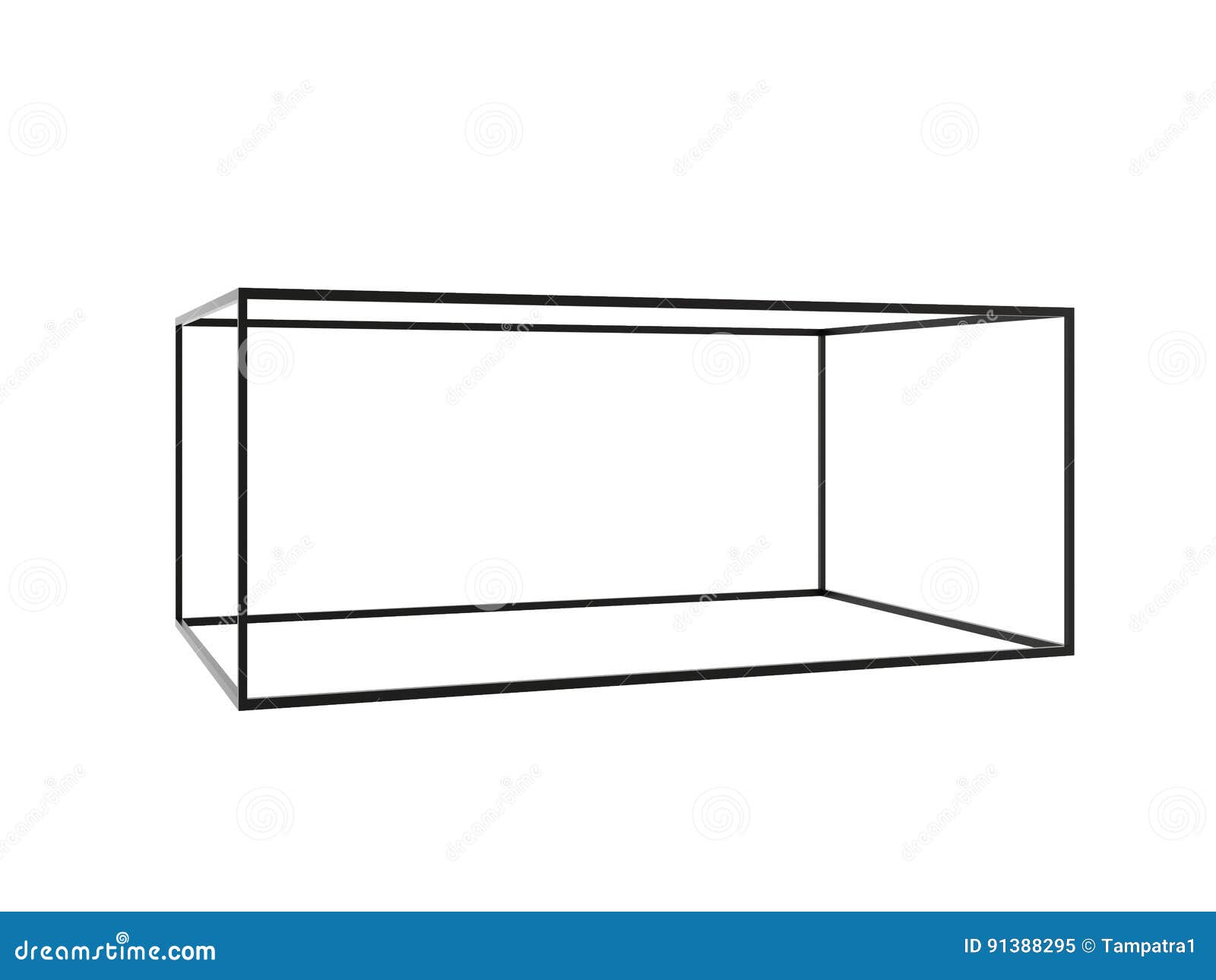 3D Black Empty Box Frame Isolated on White Background, Clipping Stock ...