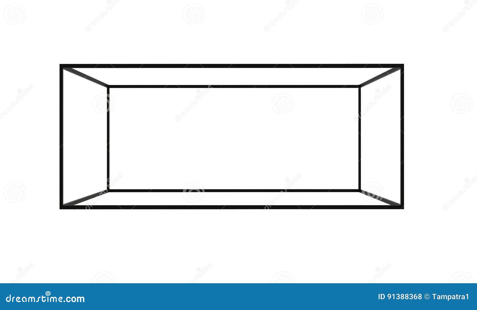 3D Black Empty Box Frame Isolated on White Background, Clipping Stock ...