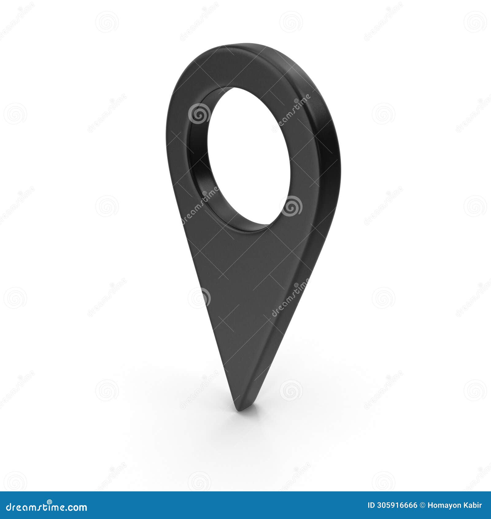 3D Black Map Pointer, Location Map Icon Stock Illustration ...