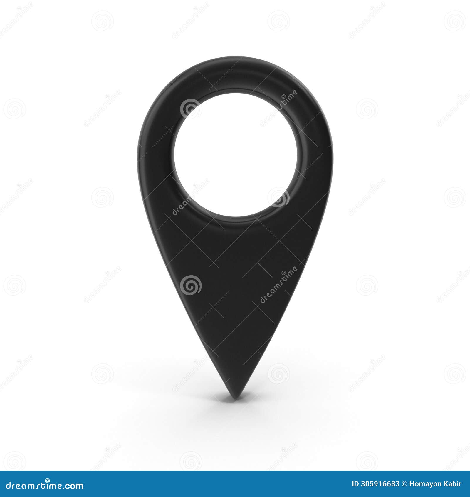 3D Black Map Pointer, Location Map Icon Stock Illustration ...