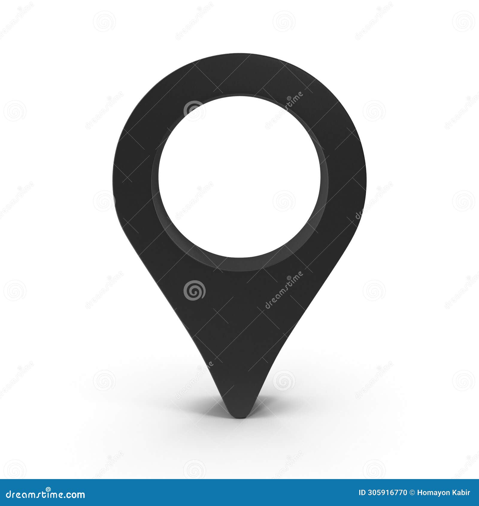 3D Black Map Pointer, Location Map Icon Stock Illustration ...