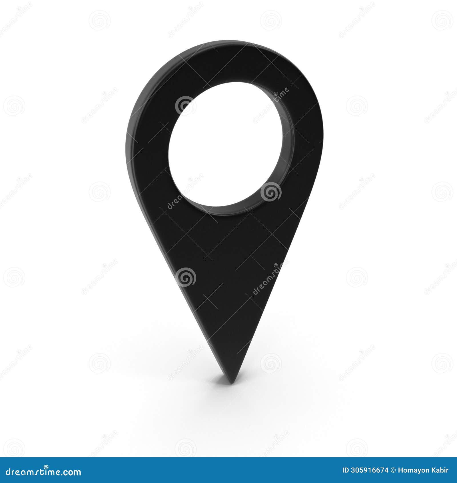 3D Black Map Pointer, Location Map Icon Stock Illustration ...