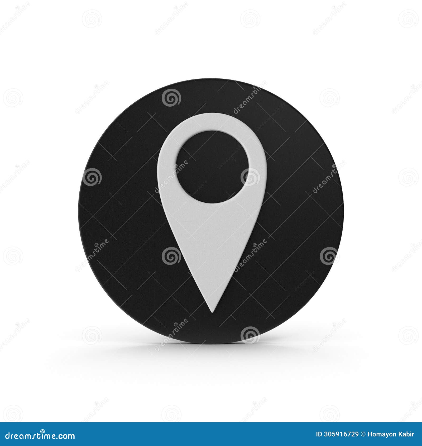 3D Black Map Pointer, Location Map Icon Stock Illustration ...