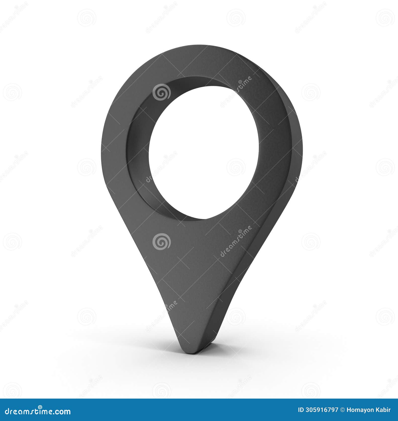 3D Black Map Pointer, Location Map Icon Stock Illustration ...
