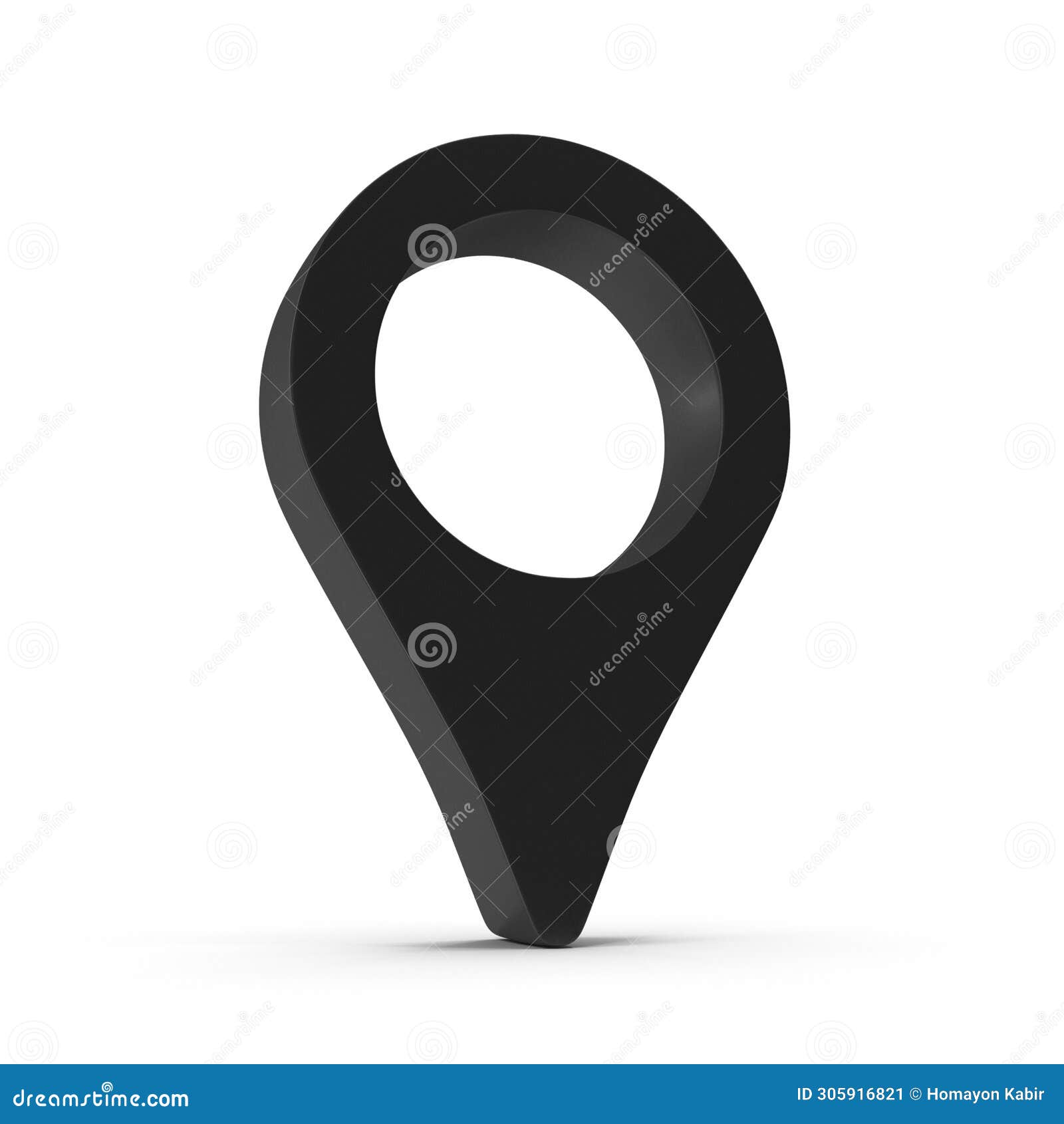 3D Black Map Pointer, Location Map Icon Stock Illustration ...