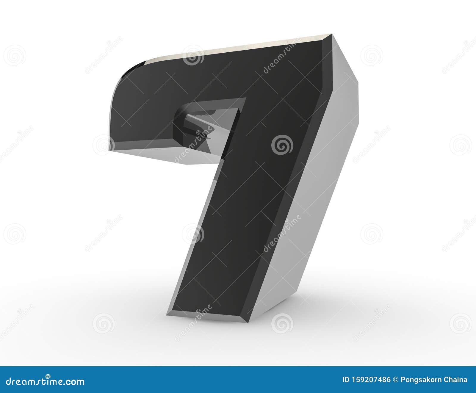 3d Black Number 7 Isolated on White Background 3d Rendering Stock ...