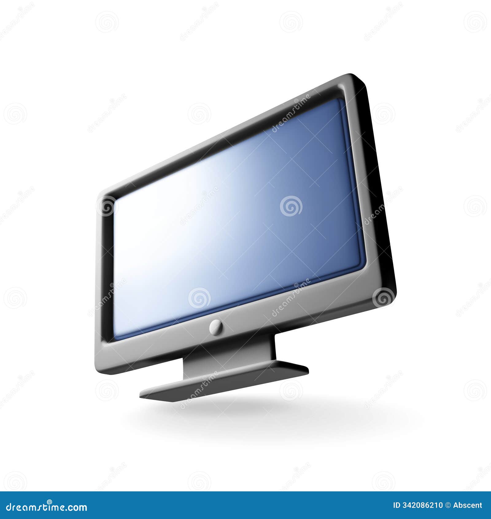 3d Black PC Monitor with Empty Screen Isolated. Stock Illustration ...
