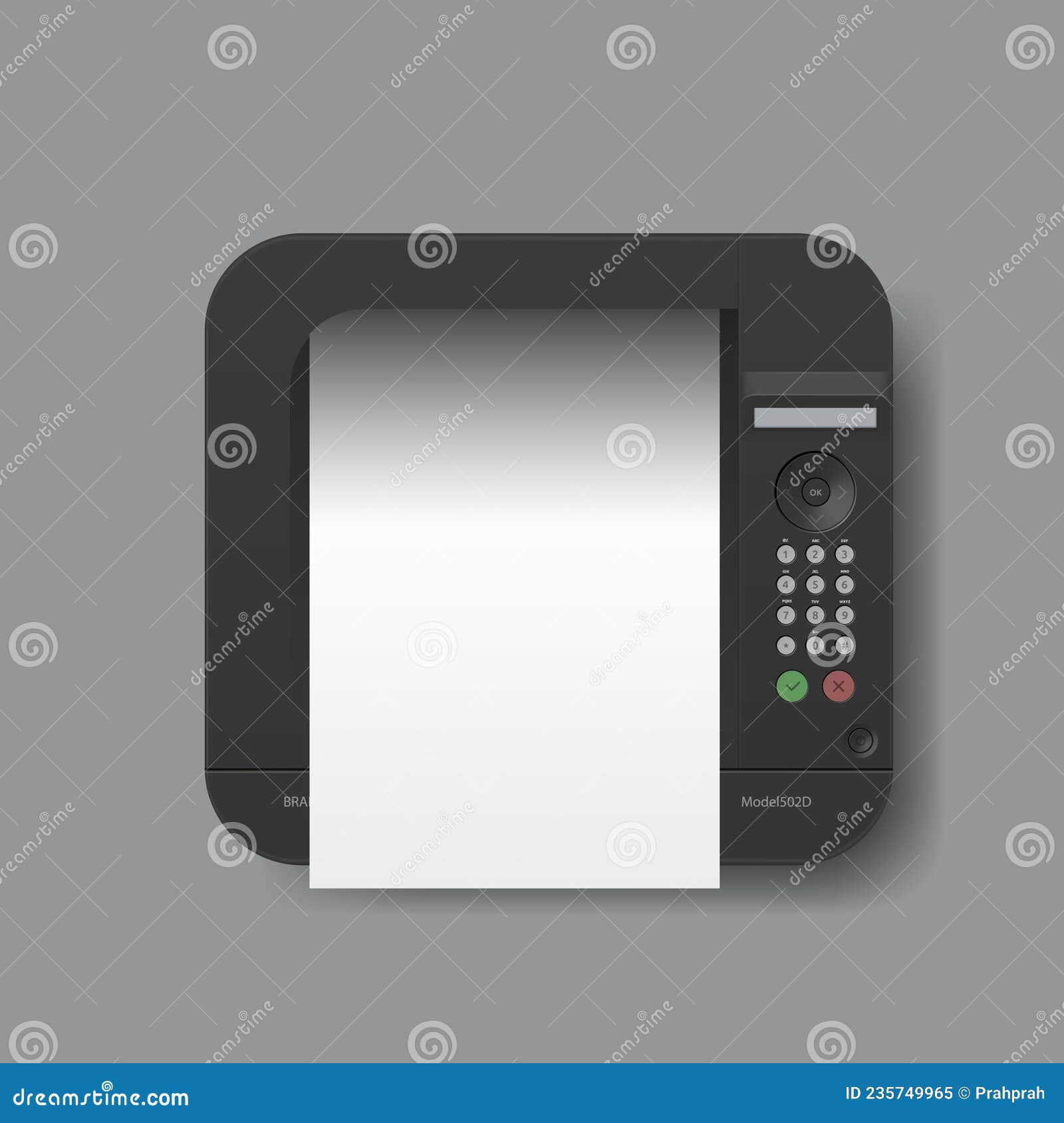 3D Black Realistic Laser Printer Top View Stock Vector - Illustration ...