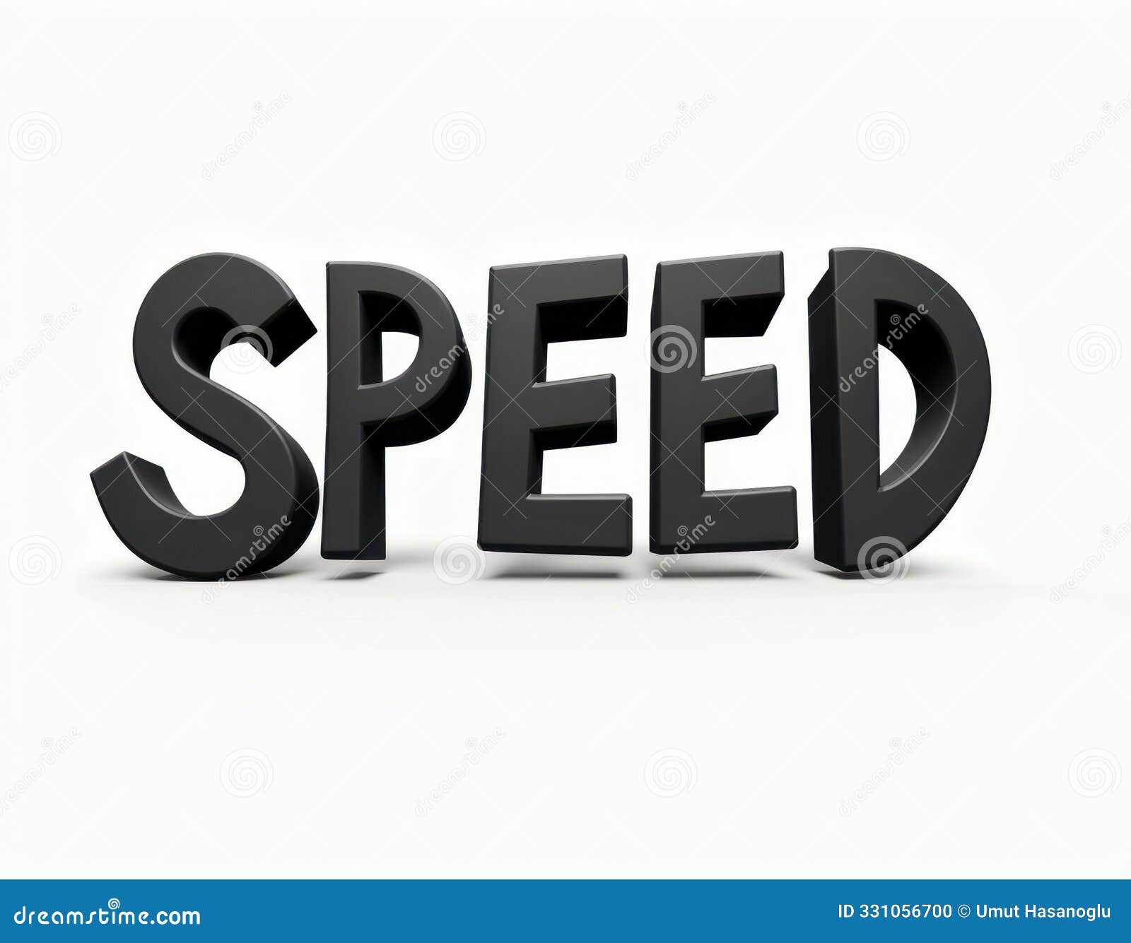 3D Black Text SPEED on a White Background, Bold and Dynamic Design ...