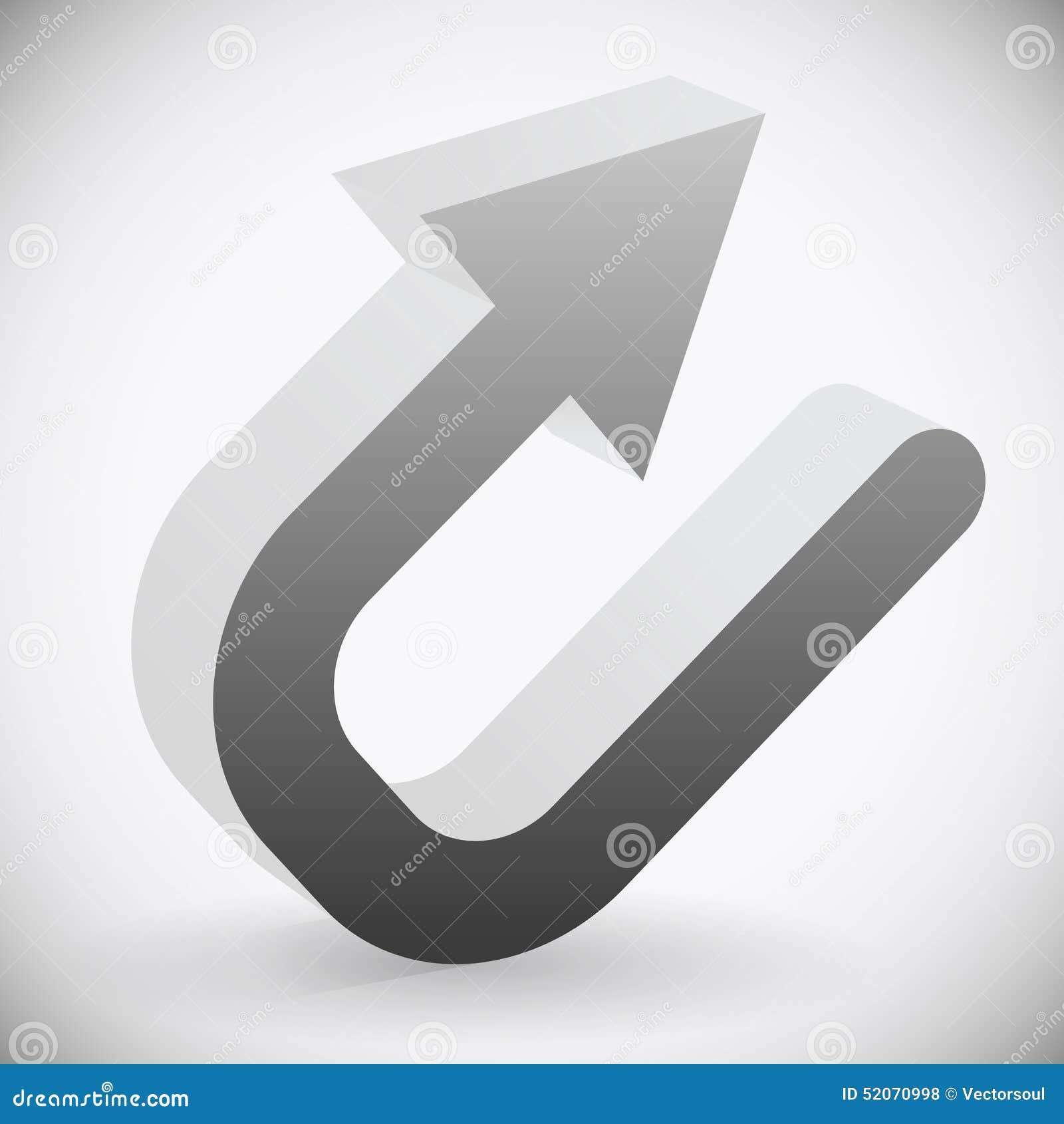 3d Black U Turn / Backward or Return Arrow Stock Vector - Illustration ...