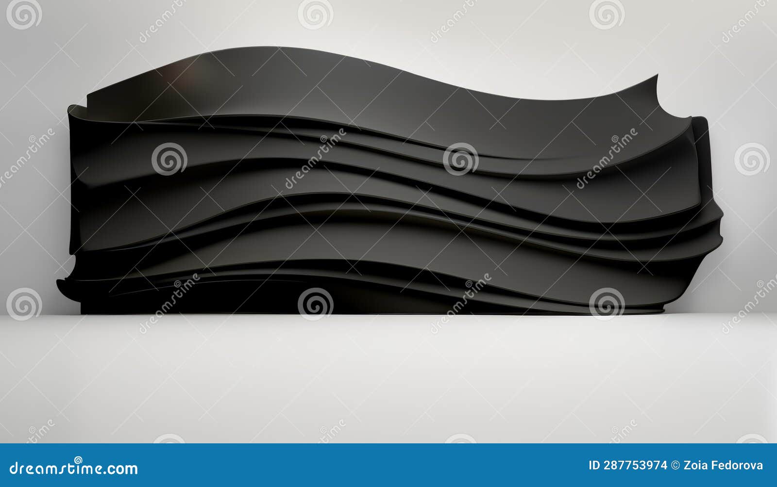 3D Black Wavy Shape Background Stock Illustration - Illustration of ...