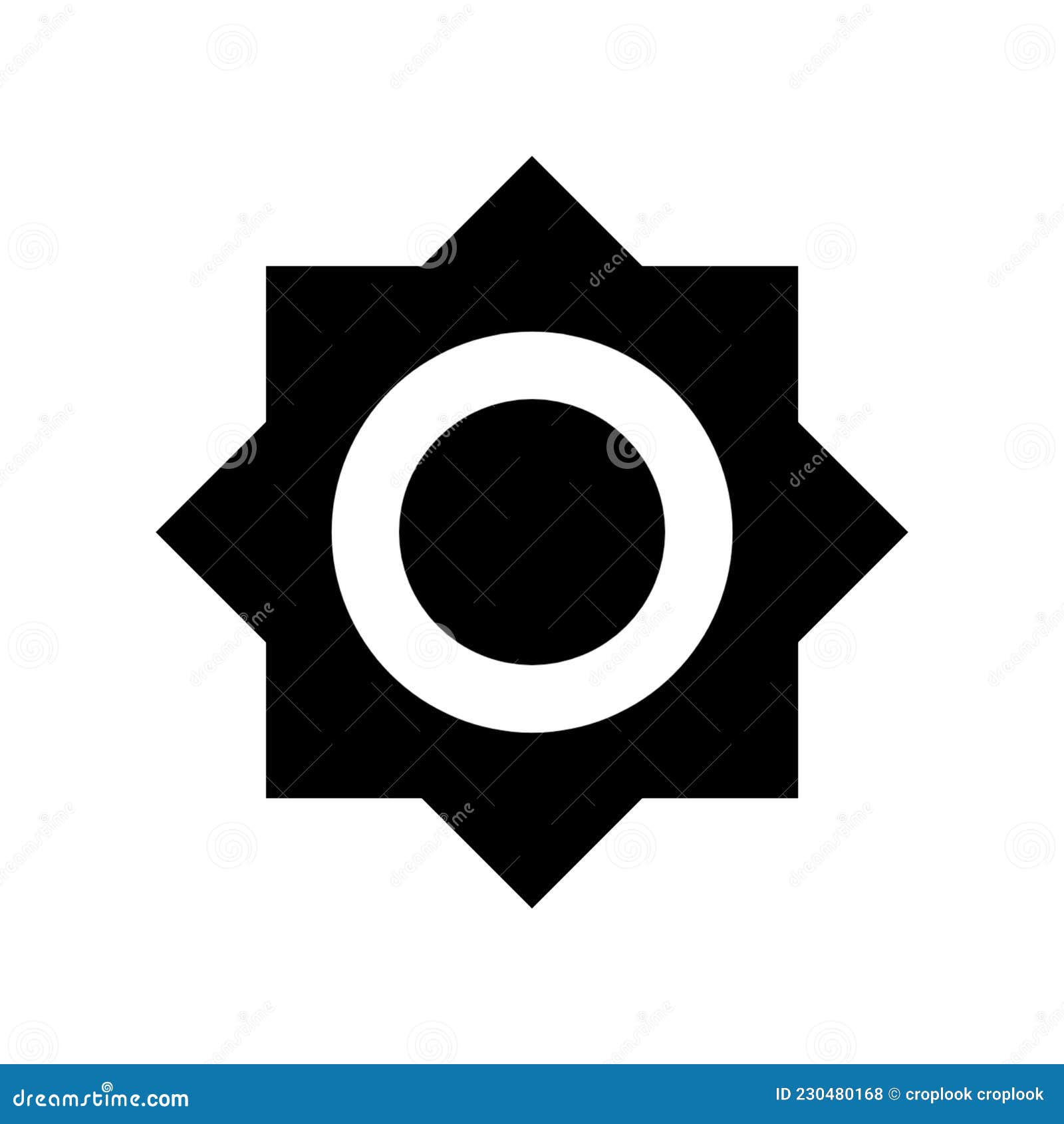 2D Black and White Brightness Icon, Sun Icon Stock Illustration ...