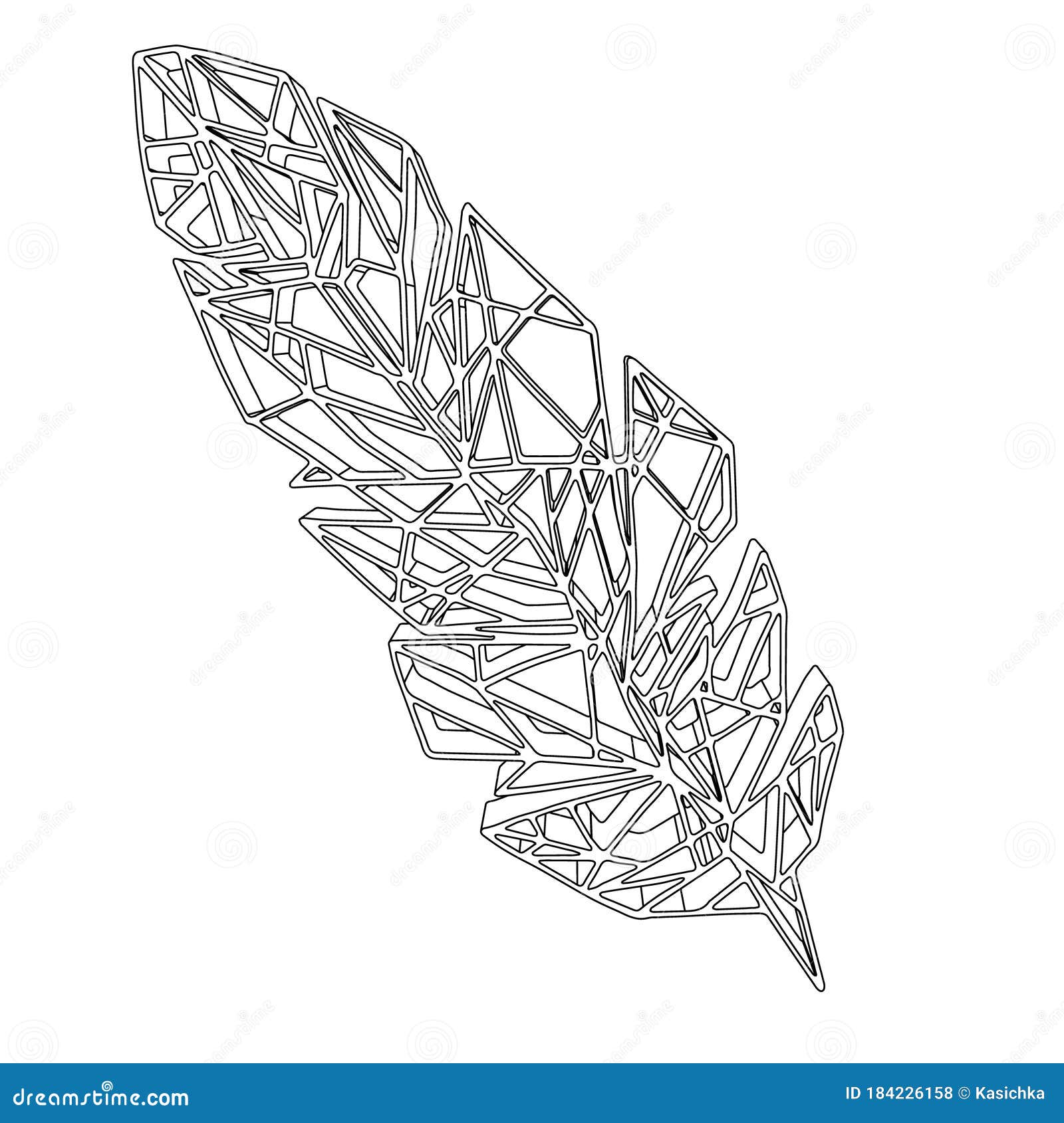 3d black and white feather stock vector. Illustration of geometry ...