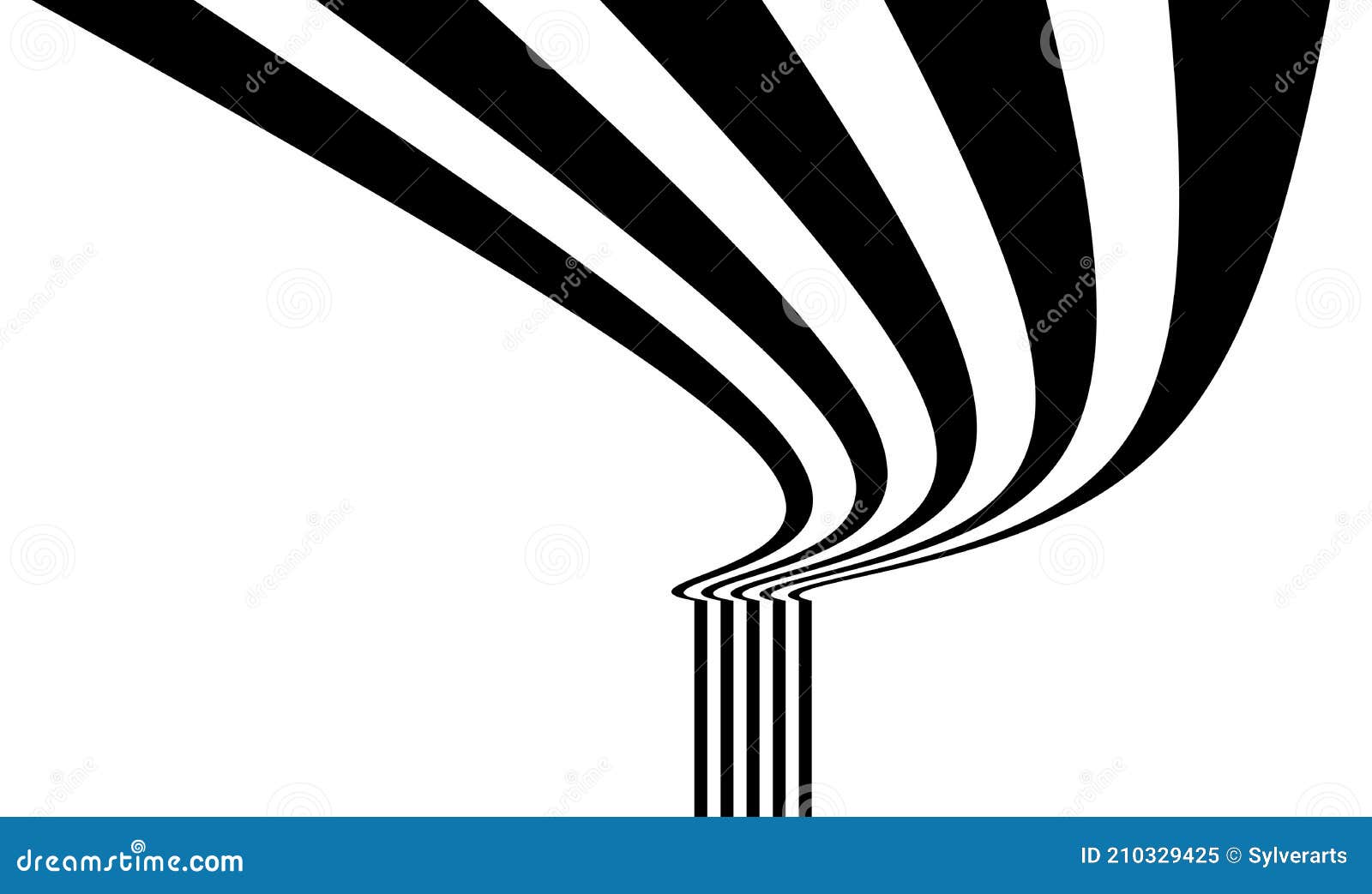 3D Black and White Lines in Perspective with Abstract Vector Background ...