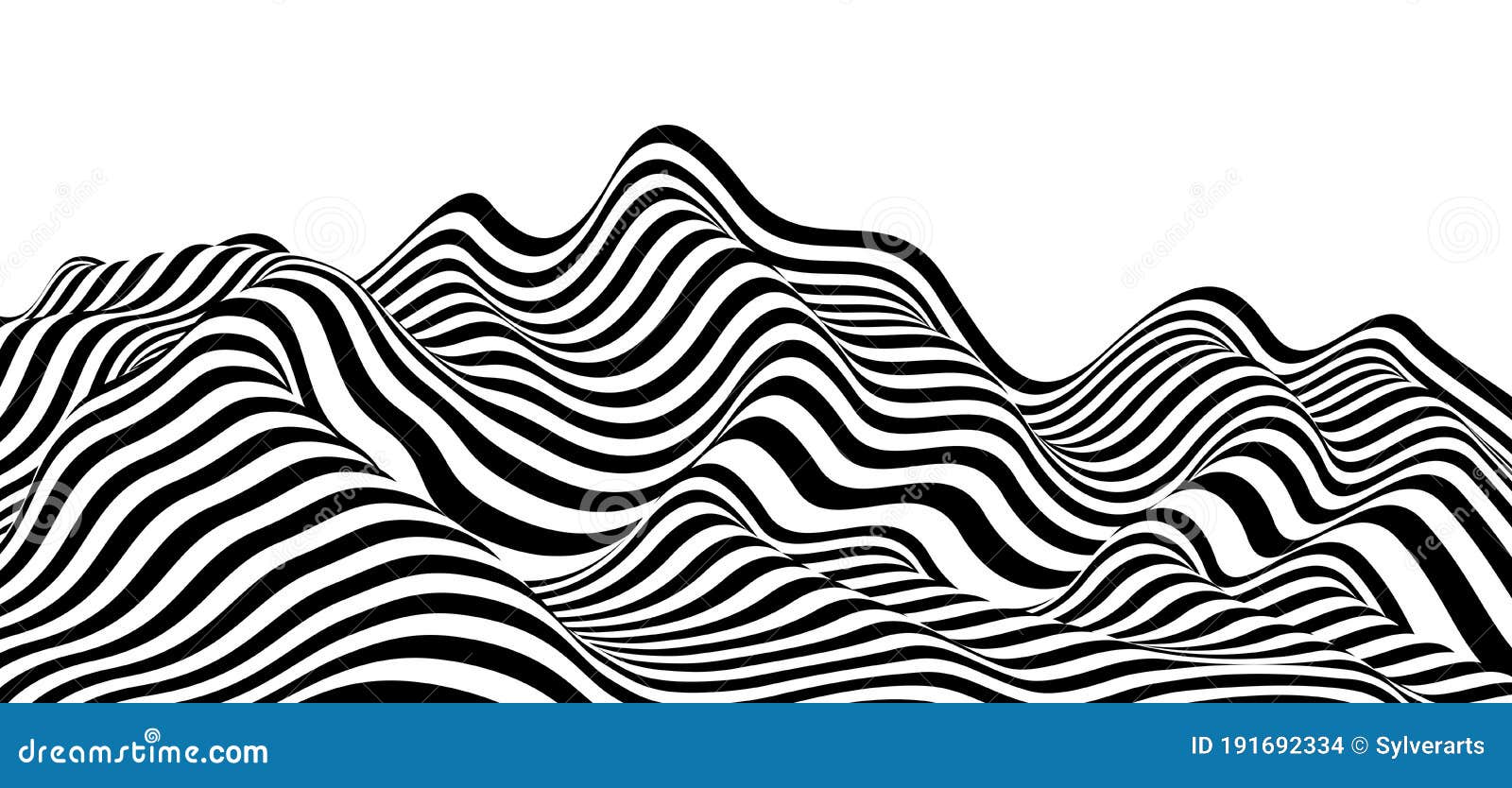 3D Black and White Lines in Perspective Abstract Vector Background ...